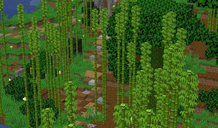 Panda Preserve in a Terraformed Mushroom Island Minecraft Map