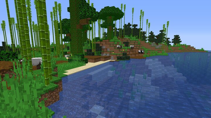 Panda Preserve in a Terraformed Mushroom Island Minecraft Map