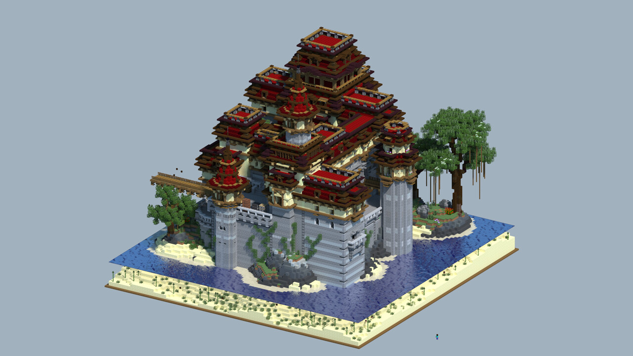 Japanese style palace. Minecraft Map