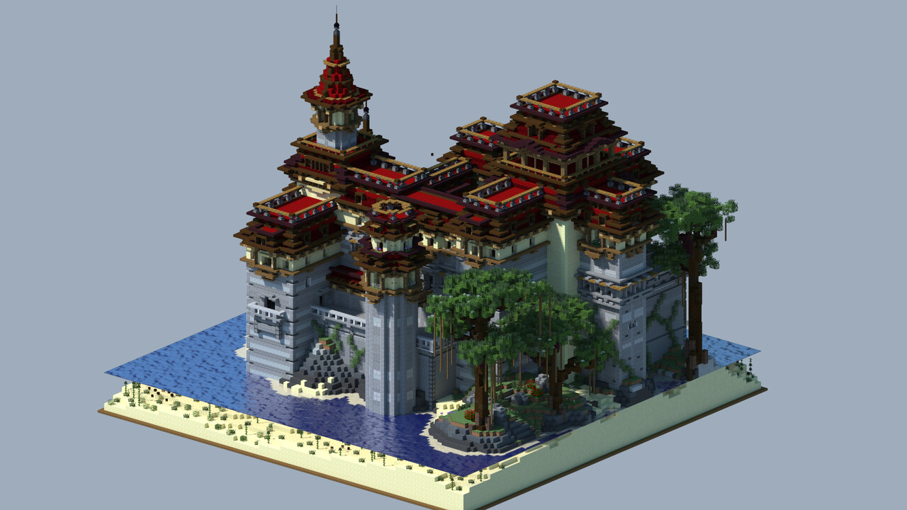 Japanese style palace. Minecraft Map