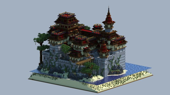 Japanese style palace. Minecraft Map