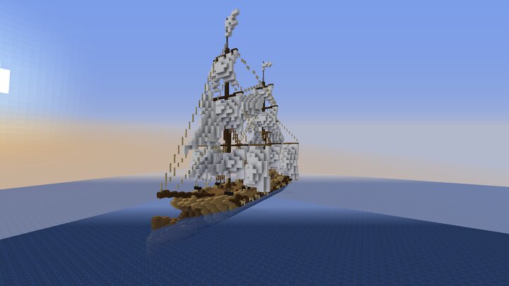 Den Ruste Zelve, a 2 masted brig based on the AC4 Jackdaw Minecraft Map