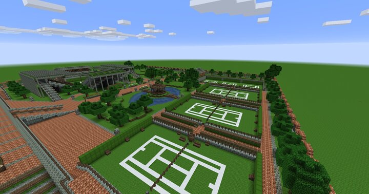 Gregledon!! A MASSIVE Tennis Stadium and complex!!! Minecraft Map