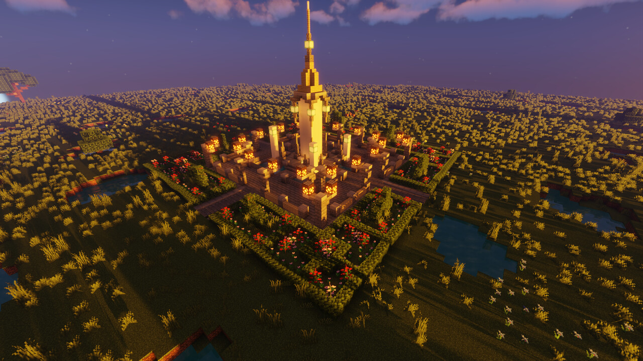 Square with the white monument Minecraft Map