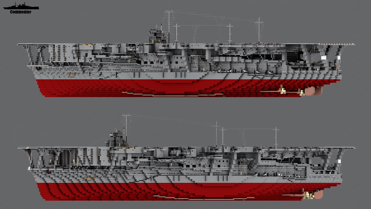 IJN Kaga 1:1 Scale (Full redo) Minecraft Map