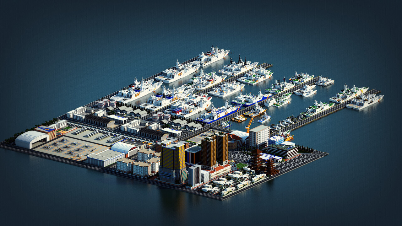 Update project. Coast Guard Base & Fix ship of 1/2 - 2020 Minecraft Map