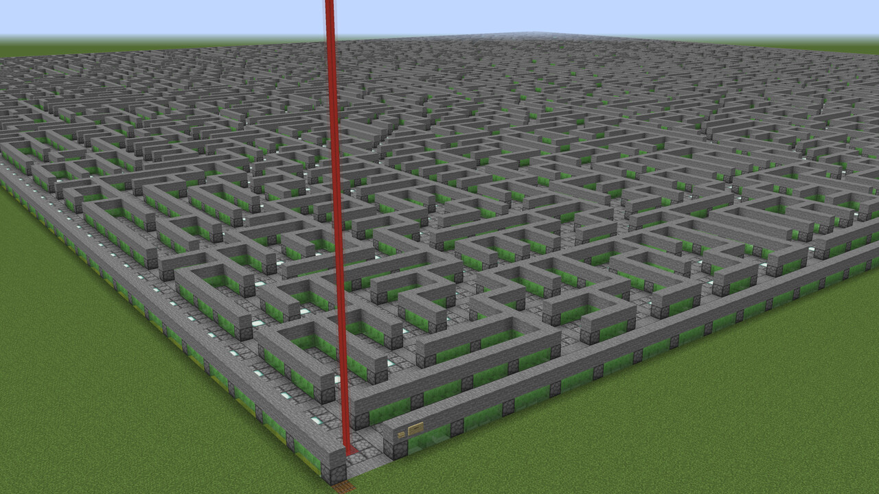 64x64 Random maze Minecraft Map