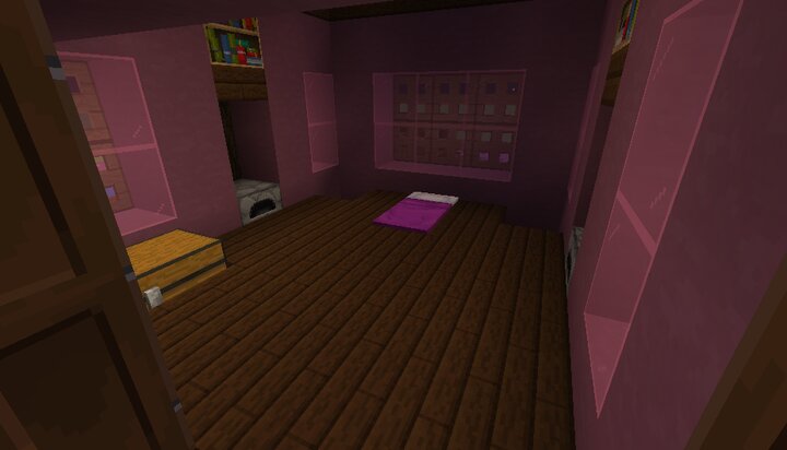 Purple themed house with surroundings Minecraft Map