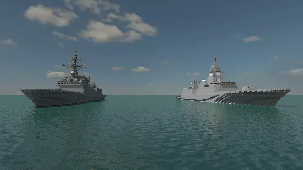 JMSDF 30DX new frigate class & Us Navy - Frigate ship FFG X Minecraft Map