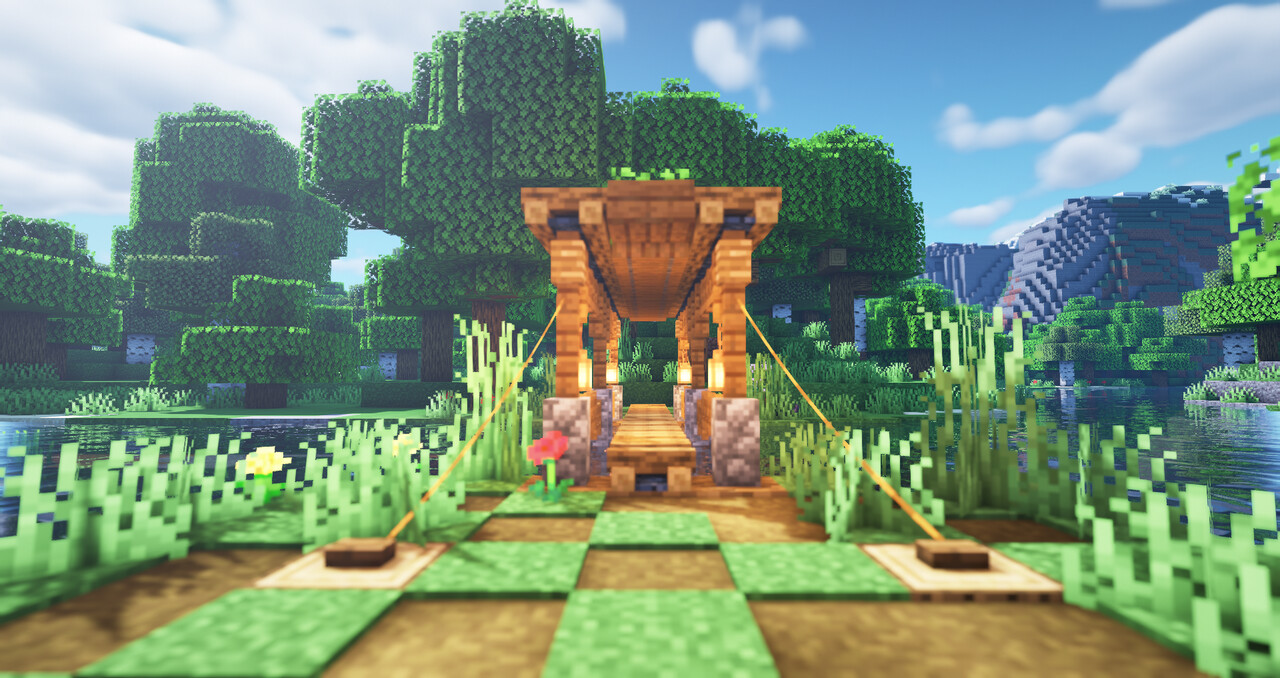 Minecraft: How To Build a Roofed Bridge Minecraft Map