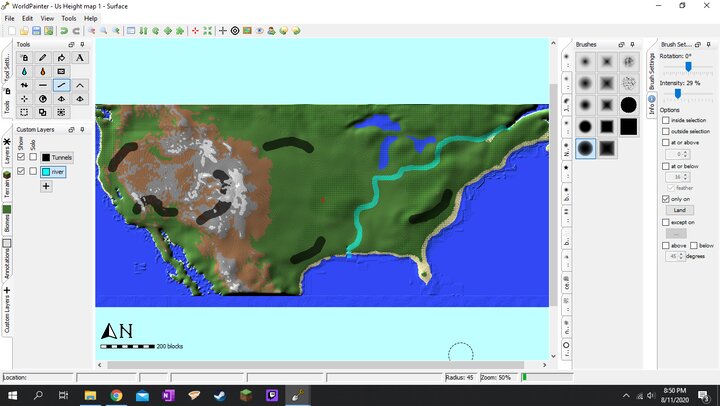 Us World painter map Minecraft Map