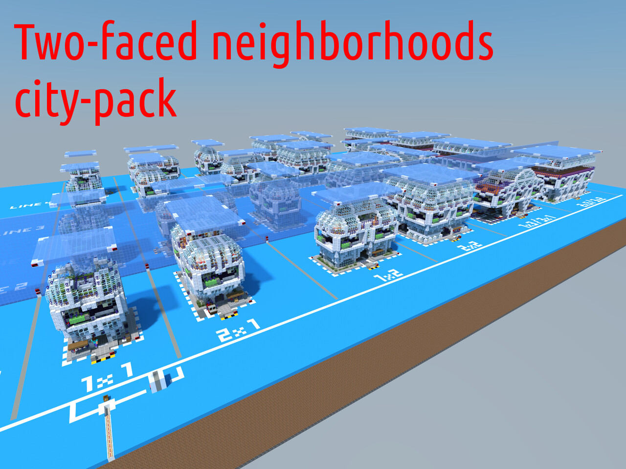 Two-faced neighborhoods city-pack Minecraft Map
