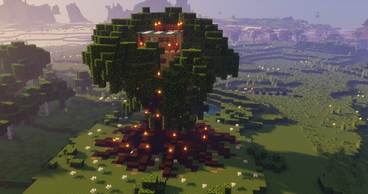 Easy Minecraft Treehouse - Custom Treehouse Starter House Tutorial ...