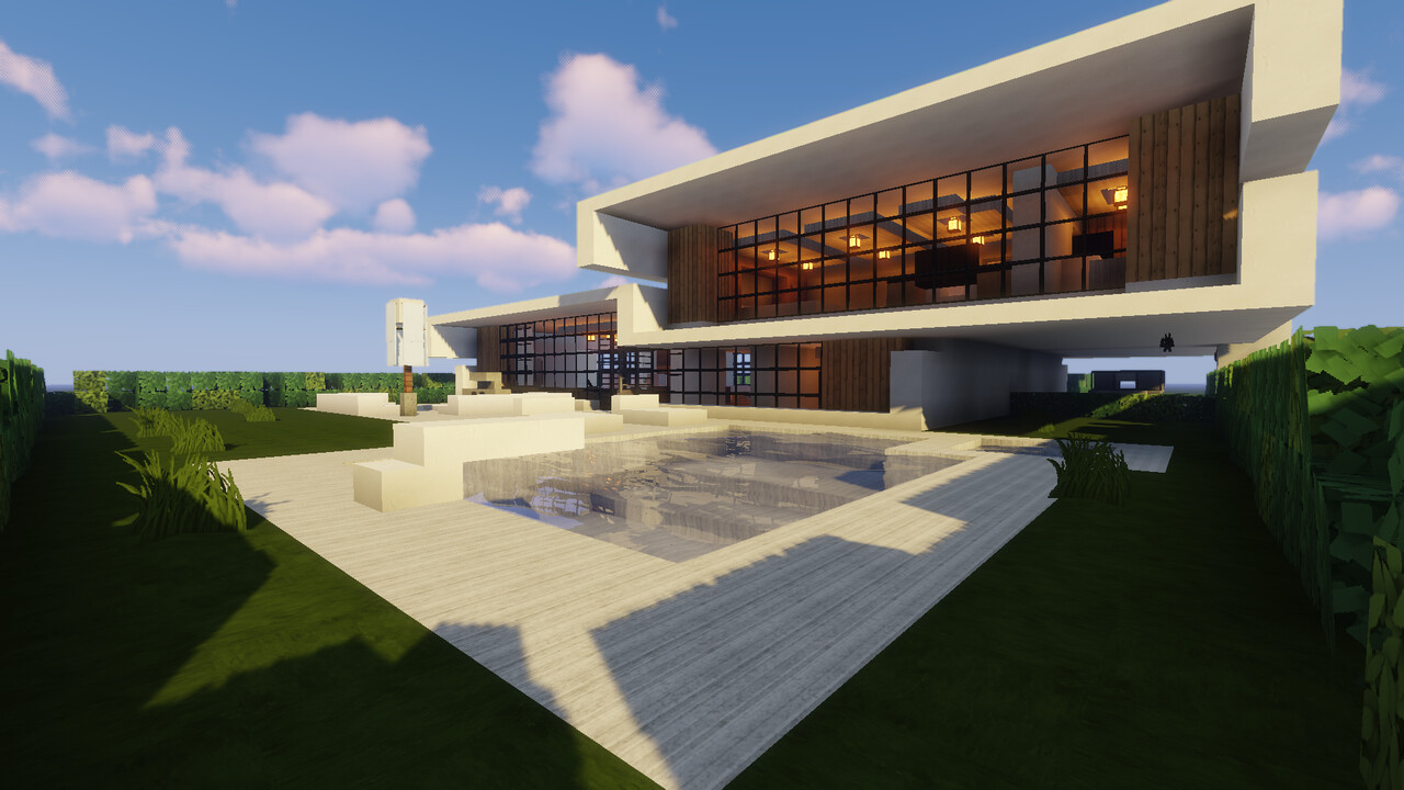 Modern Cantilever House Minecraft Map