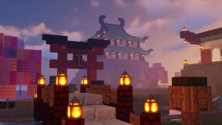 Japanese Style Island Base - Minecraft Survival Realm Tour Minecraft Map