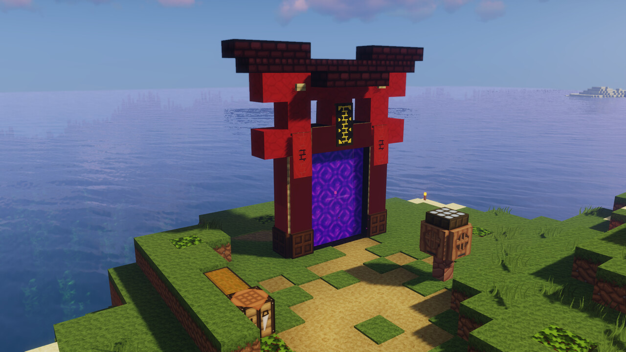 Japanese Style Island Base - Minecraft Survival Realm Tour Minecraft Map