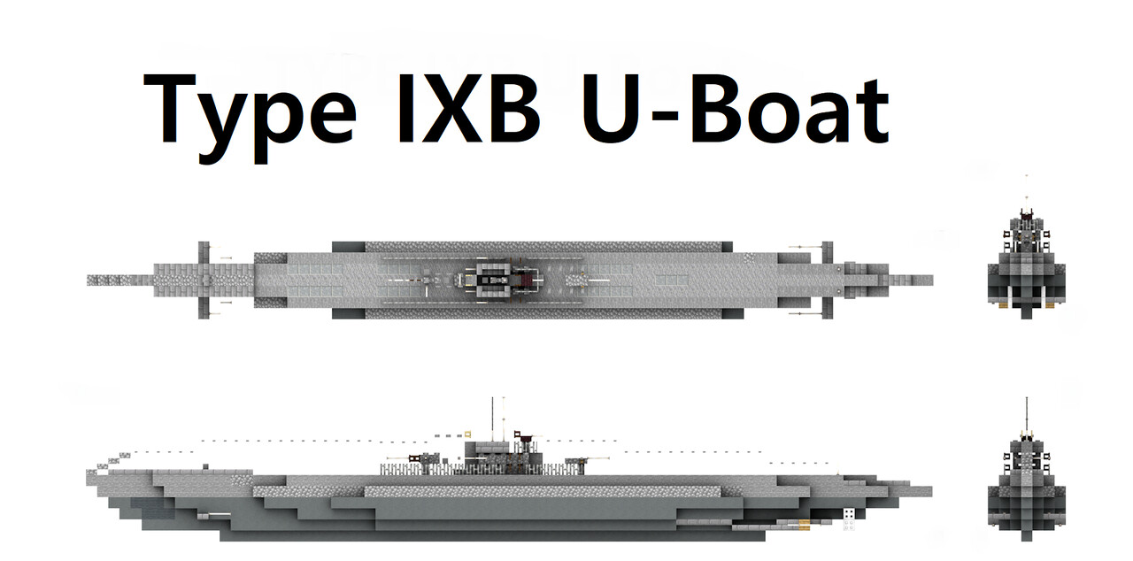 Type IXB U-Boat 1:1 Scale Minecraft Map