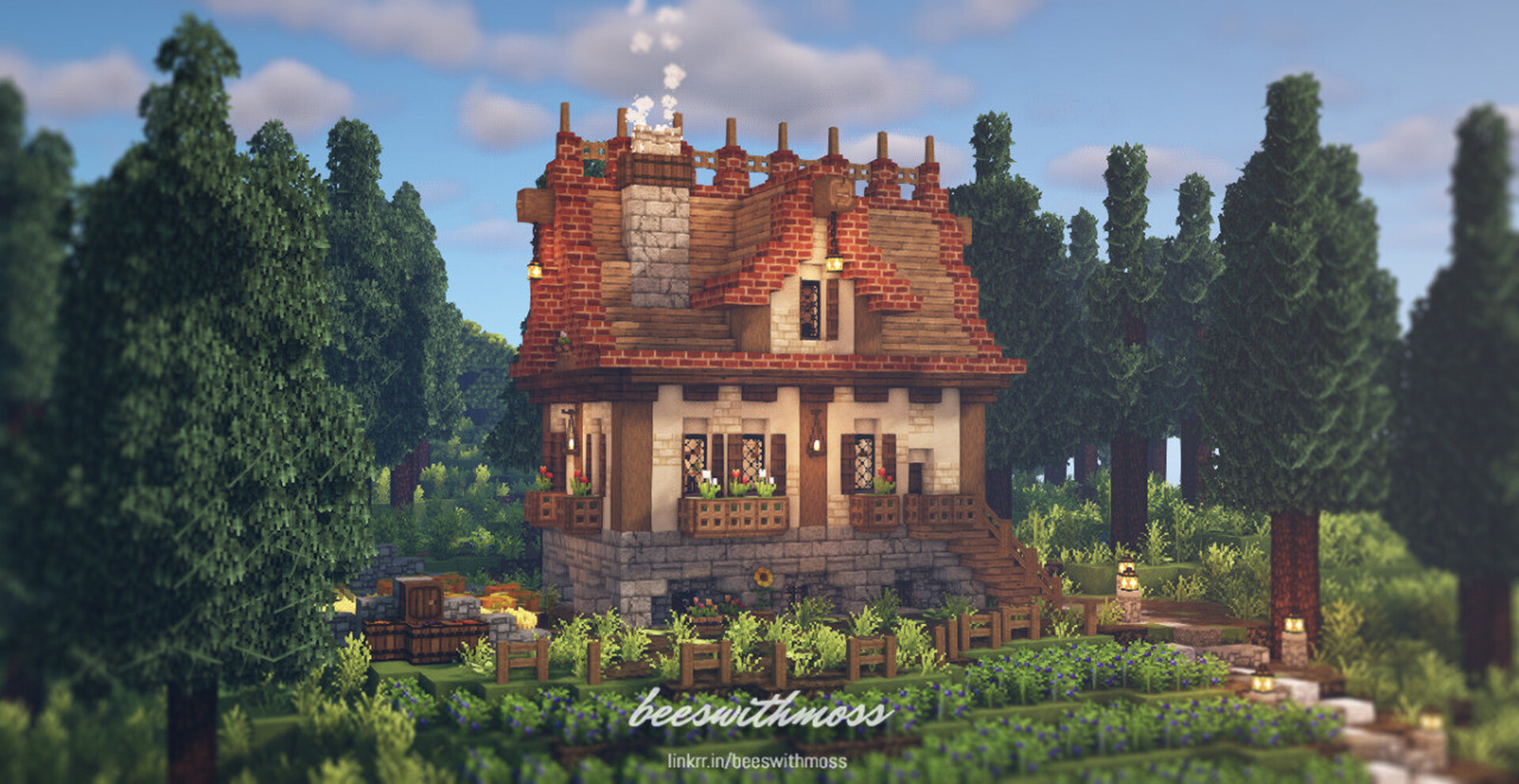 Cozy and bright seasonal cottage 🍂🌲🥧 Minecraft Map