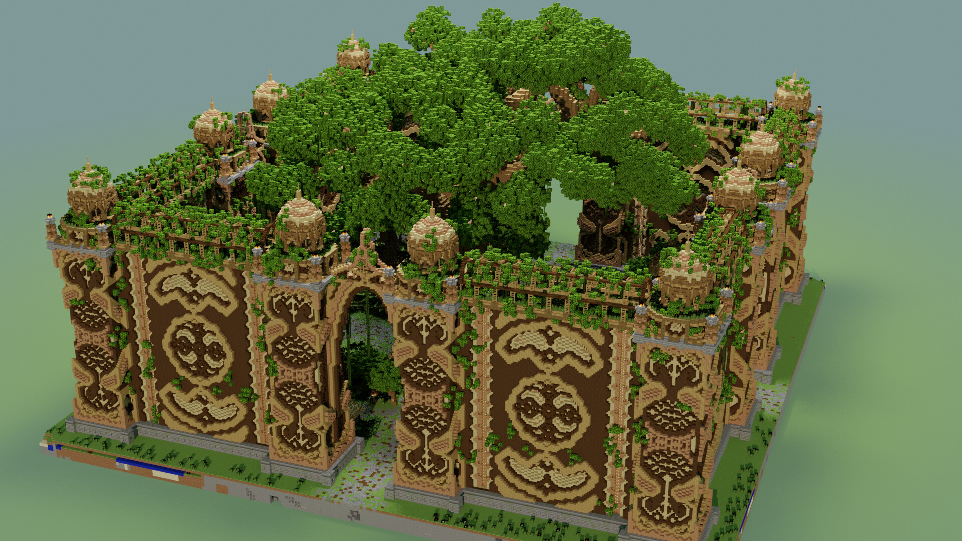 Natural themed Spawn 200x200 + Large Warzone Minecraft Map