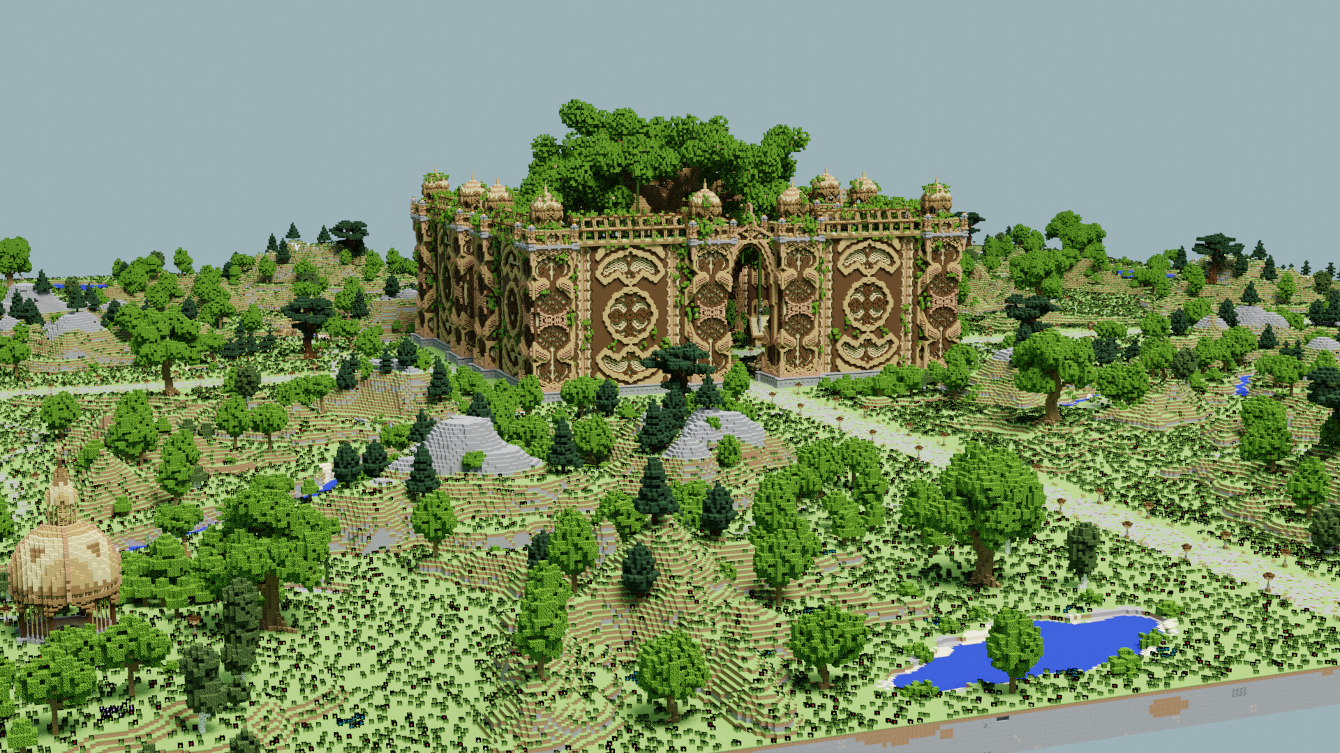 Natural themed Spawn 200x200 + Large Warzone Minecraft Map