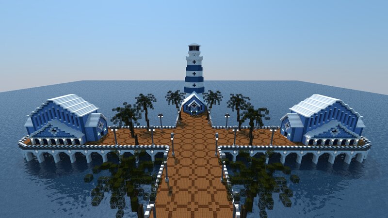 Ocean Bridge with under water Hotel (download) Minecraft Map