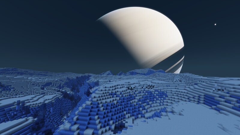 Saturn's Moon Enceladus - 2k x 2k Solar System Collection Minecraft Map