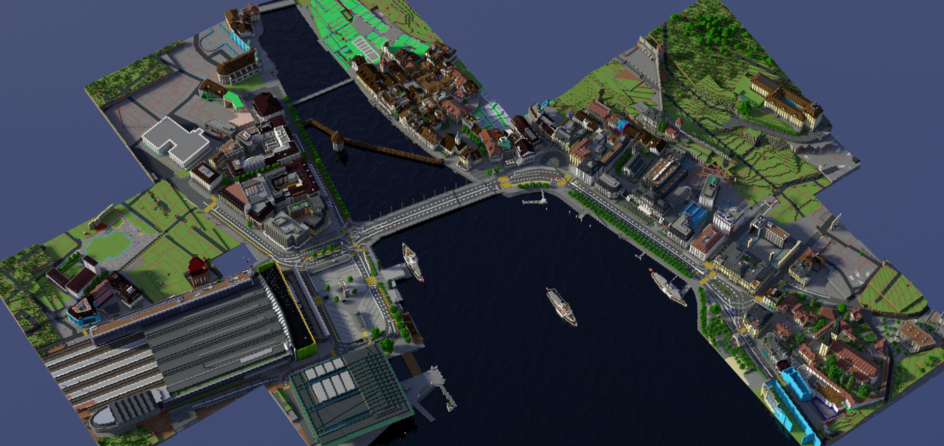 Lucerne 1:1 scale in Minecraft! Alps BTE Minecraft Map