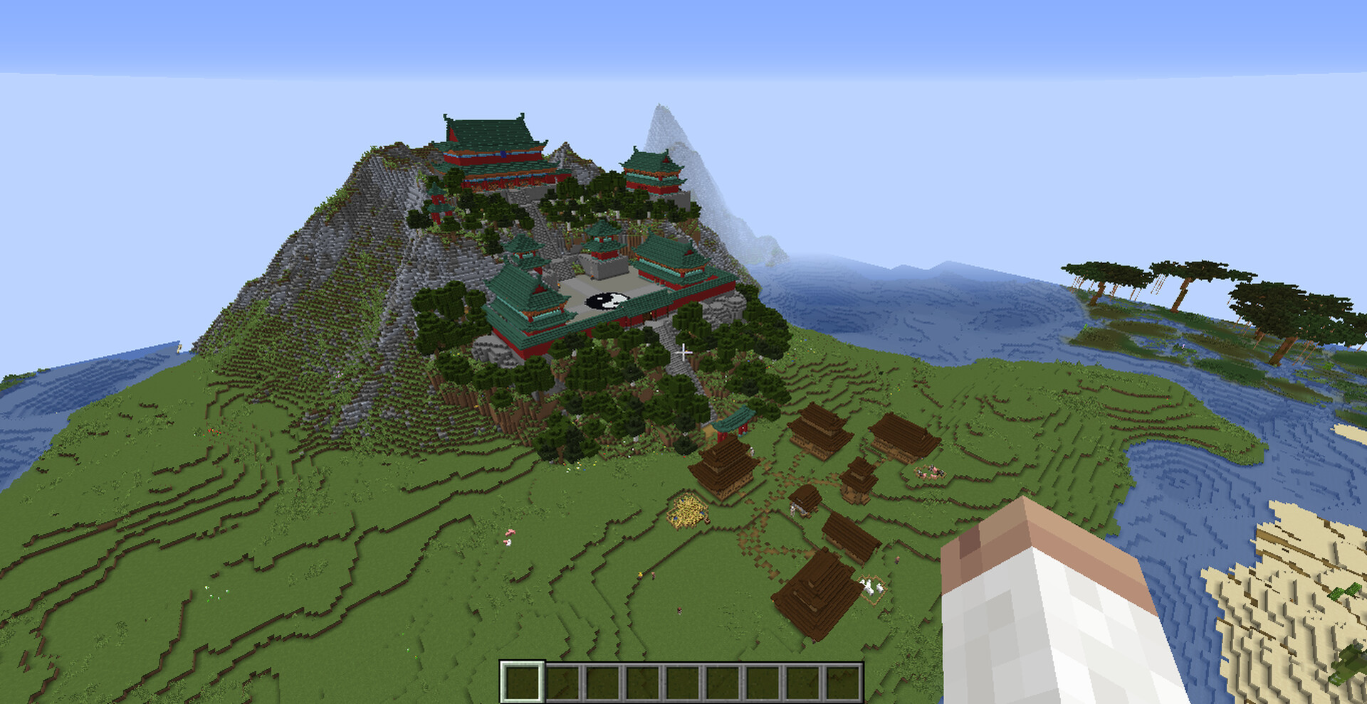 Chinese Temple Mountain - Wudang Mountain with small village below ...