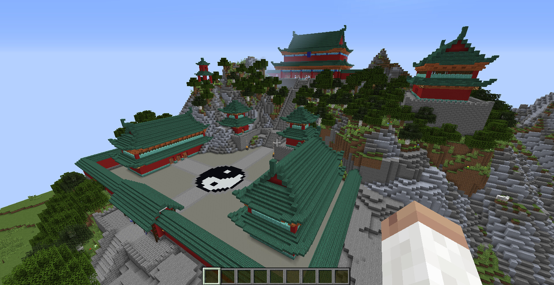 Chinese Temple Mountain - Wudang Mountain with small village below ...