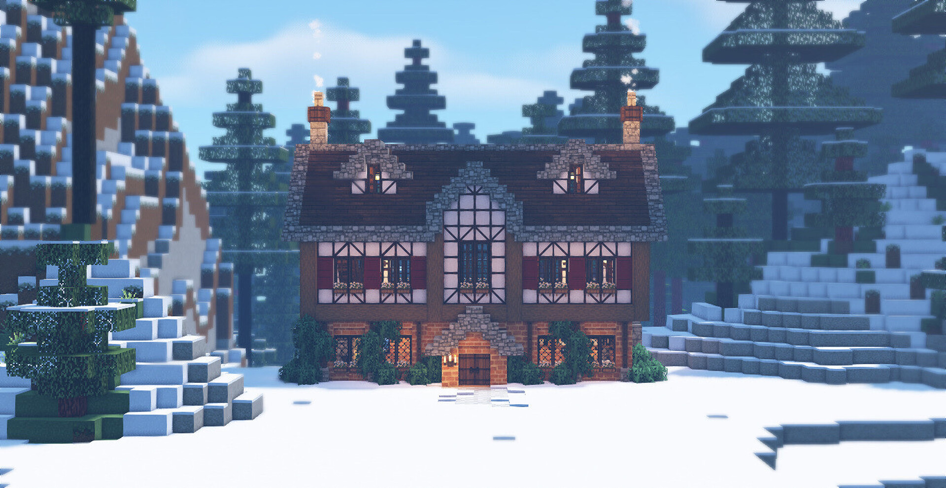 Cozy alpine cottage ☕️🌲 Minecraft Map