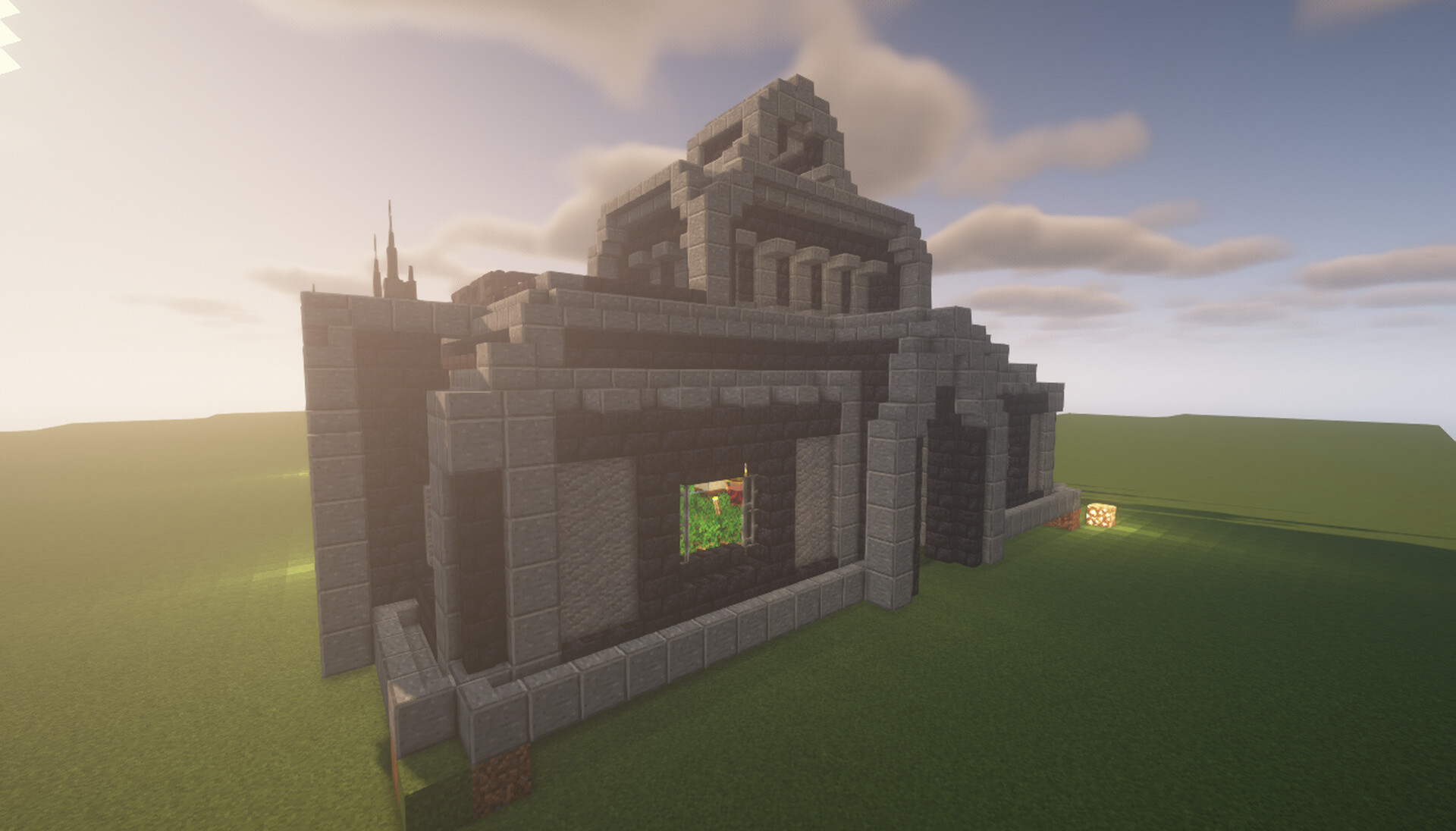 Dark Ruins and Stronghold Villager Breeder Design Minecraft Map
