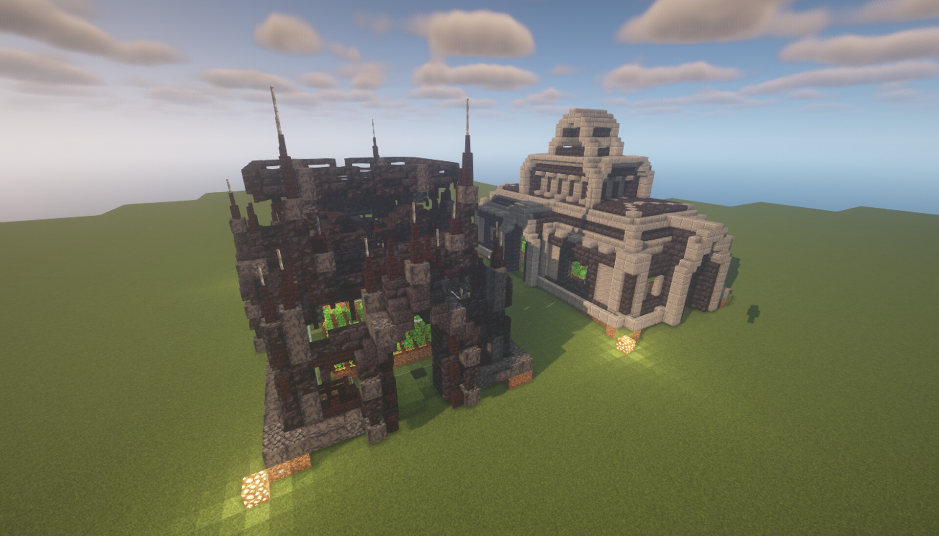Dark Ruins and Stronghold Villager Breeder Design Minecraft Map
