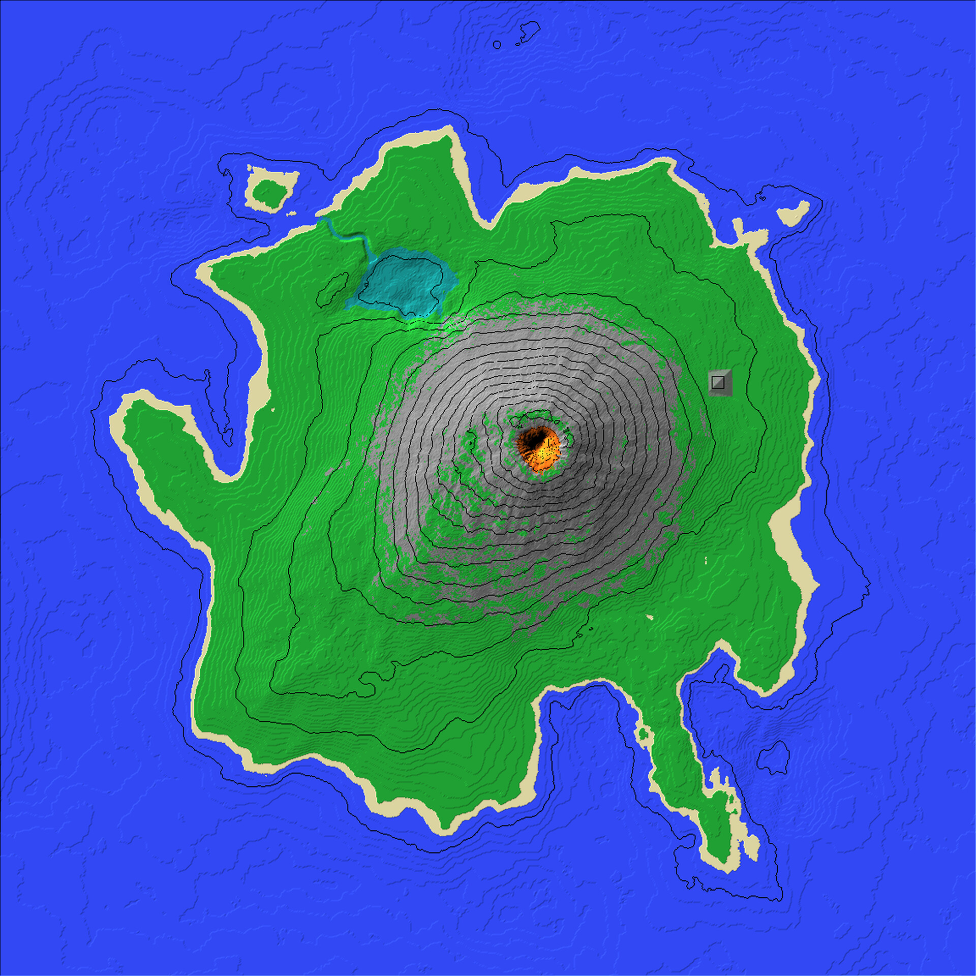 Volcanic/Tropical island V,2 Minecraft Map
