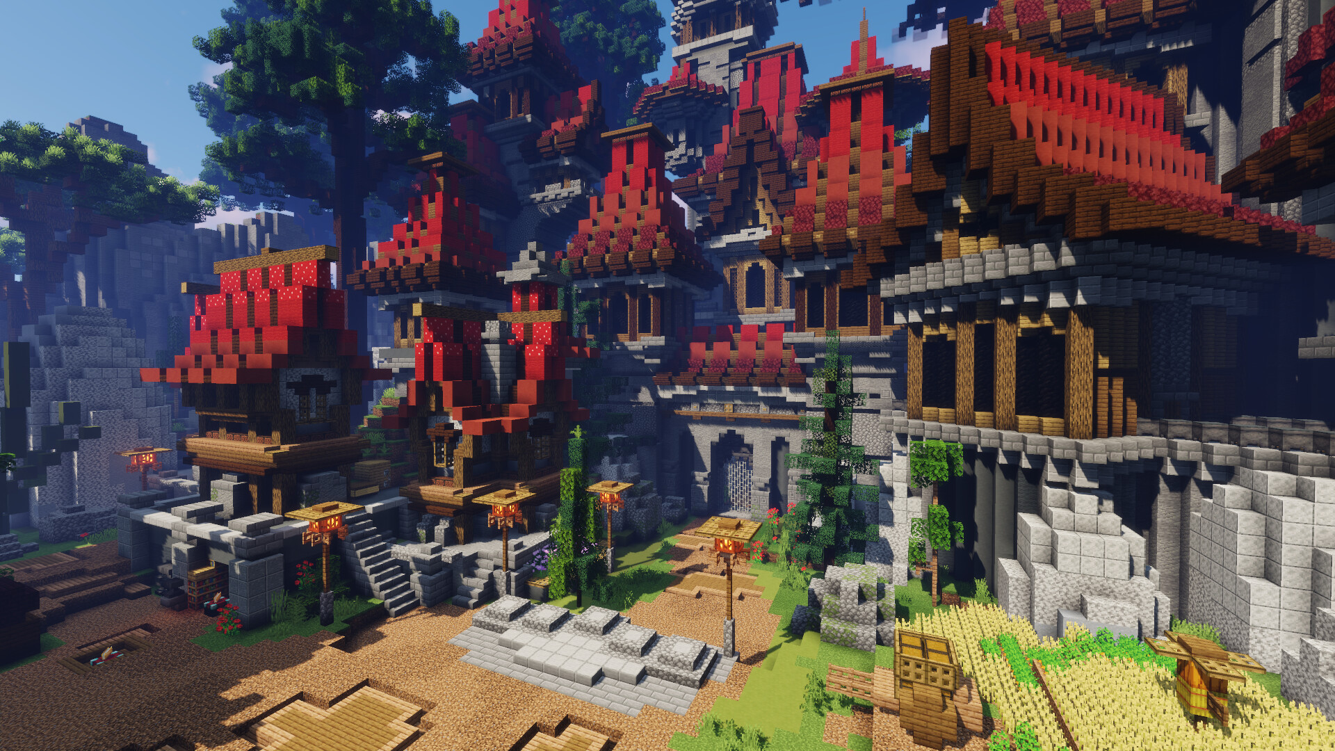 Red Medieval Factions Spawn Minecraft Map