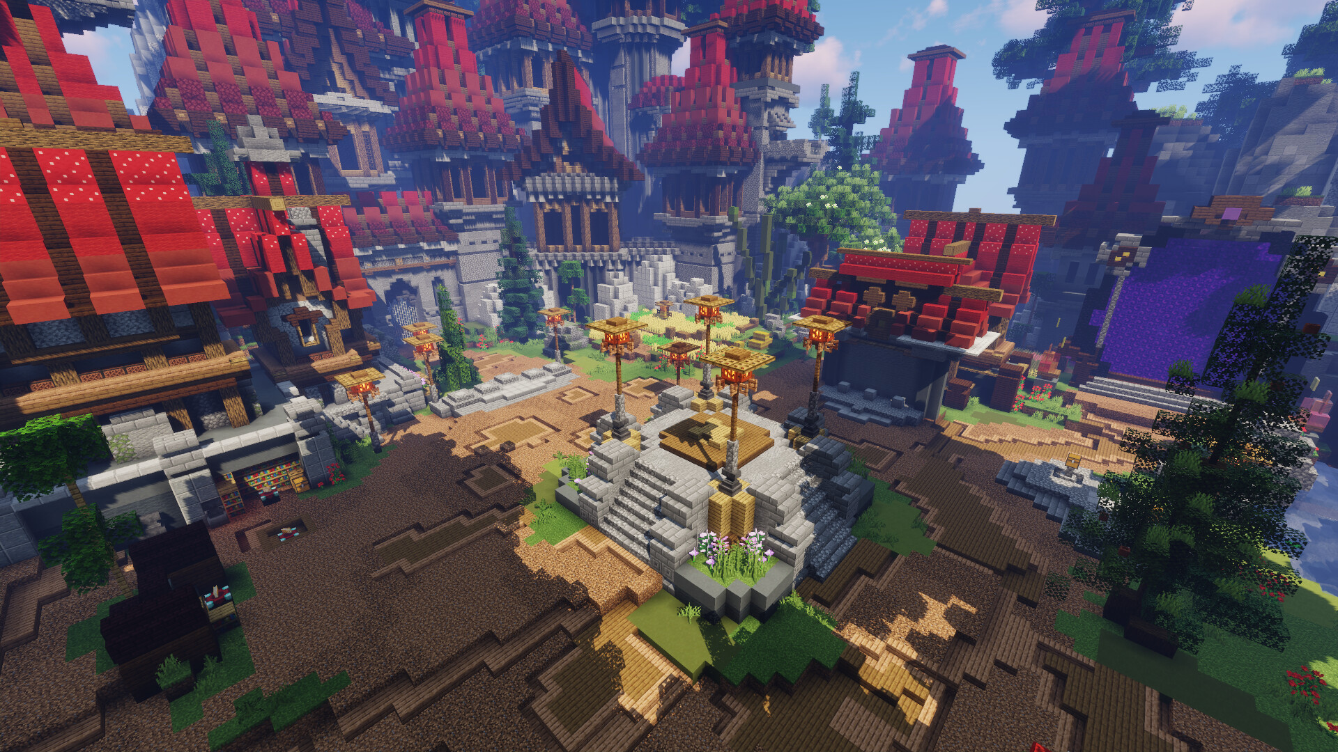 Red Medieval Factions Spawn Minecraft Map