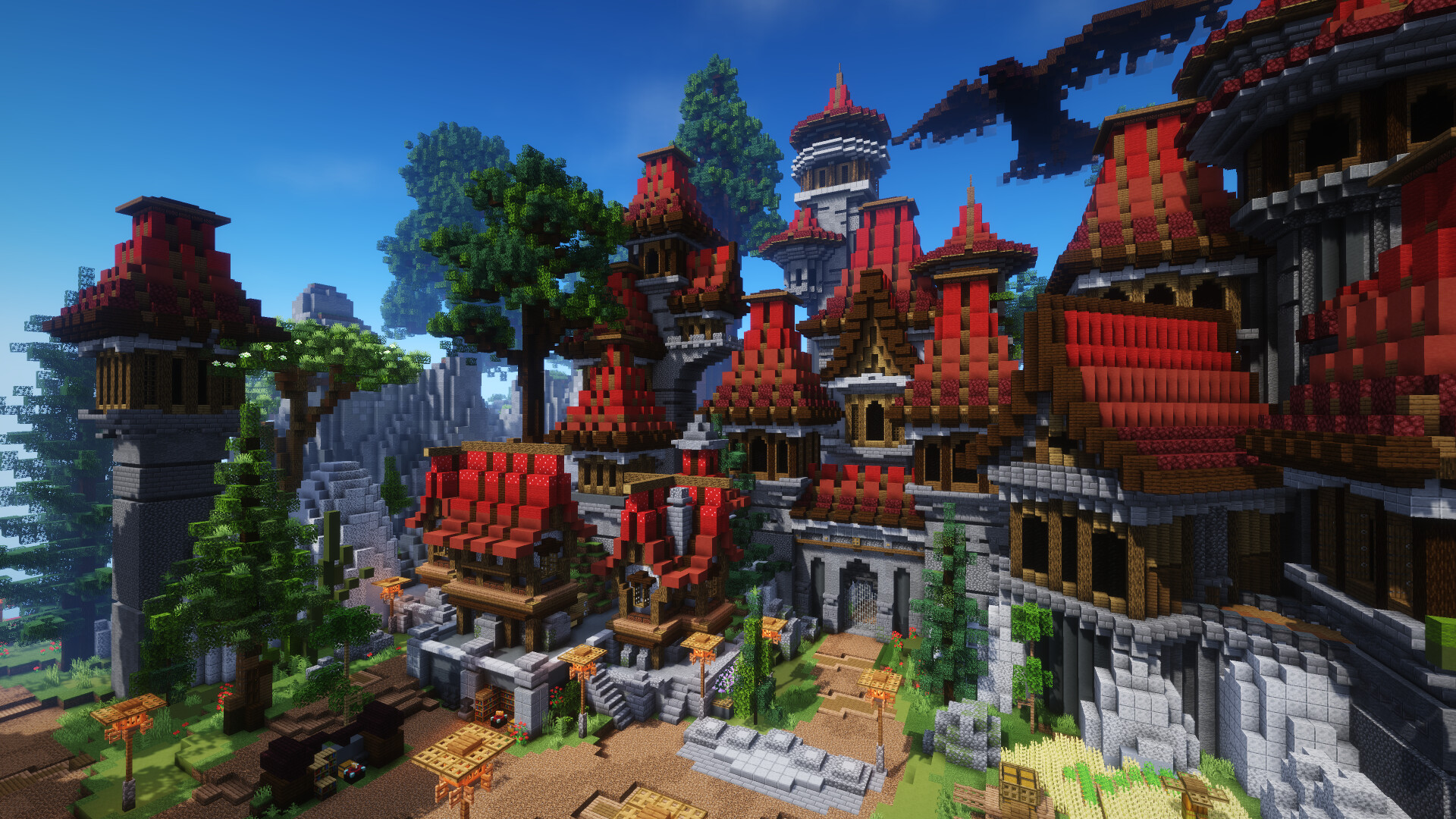 Red Medieval Factions Spawn Minecraft Map