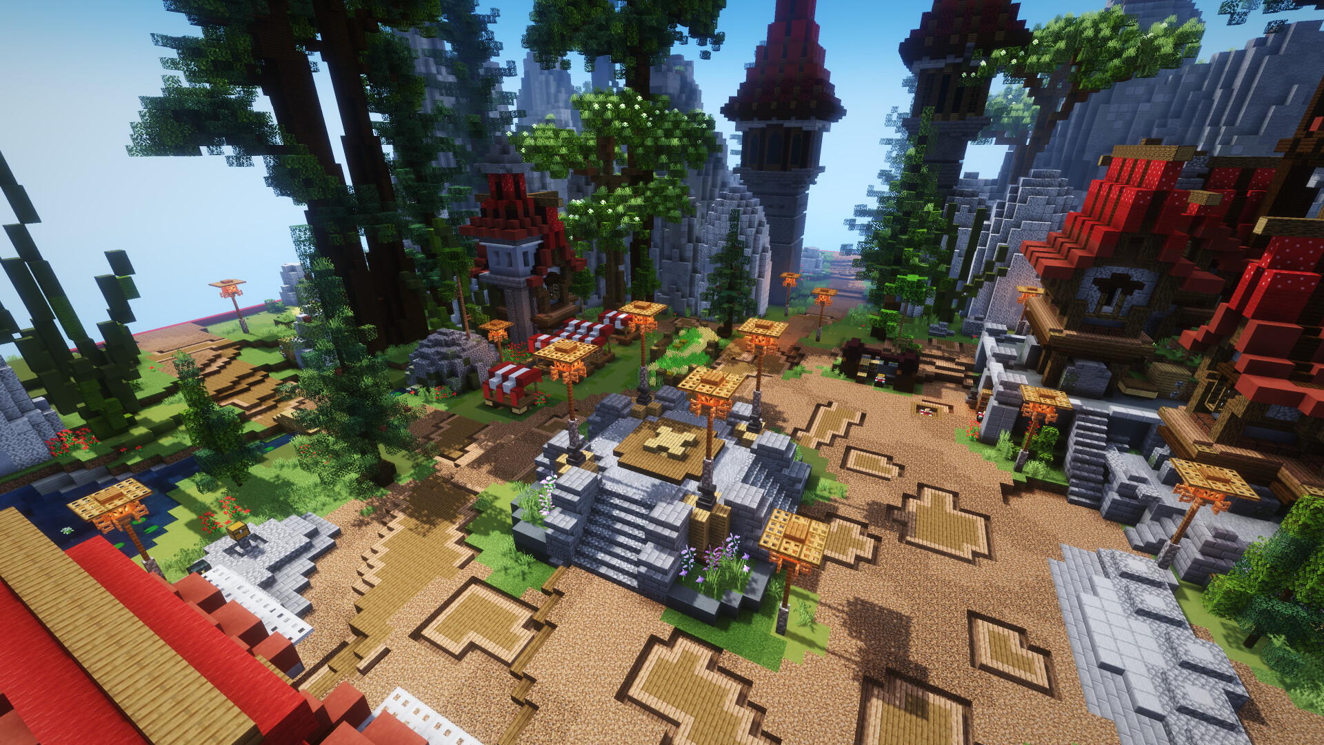 Red Medieval Factions Spawn Minecraft Map