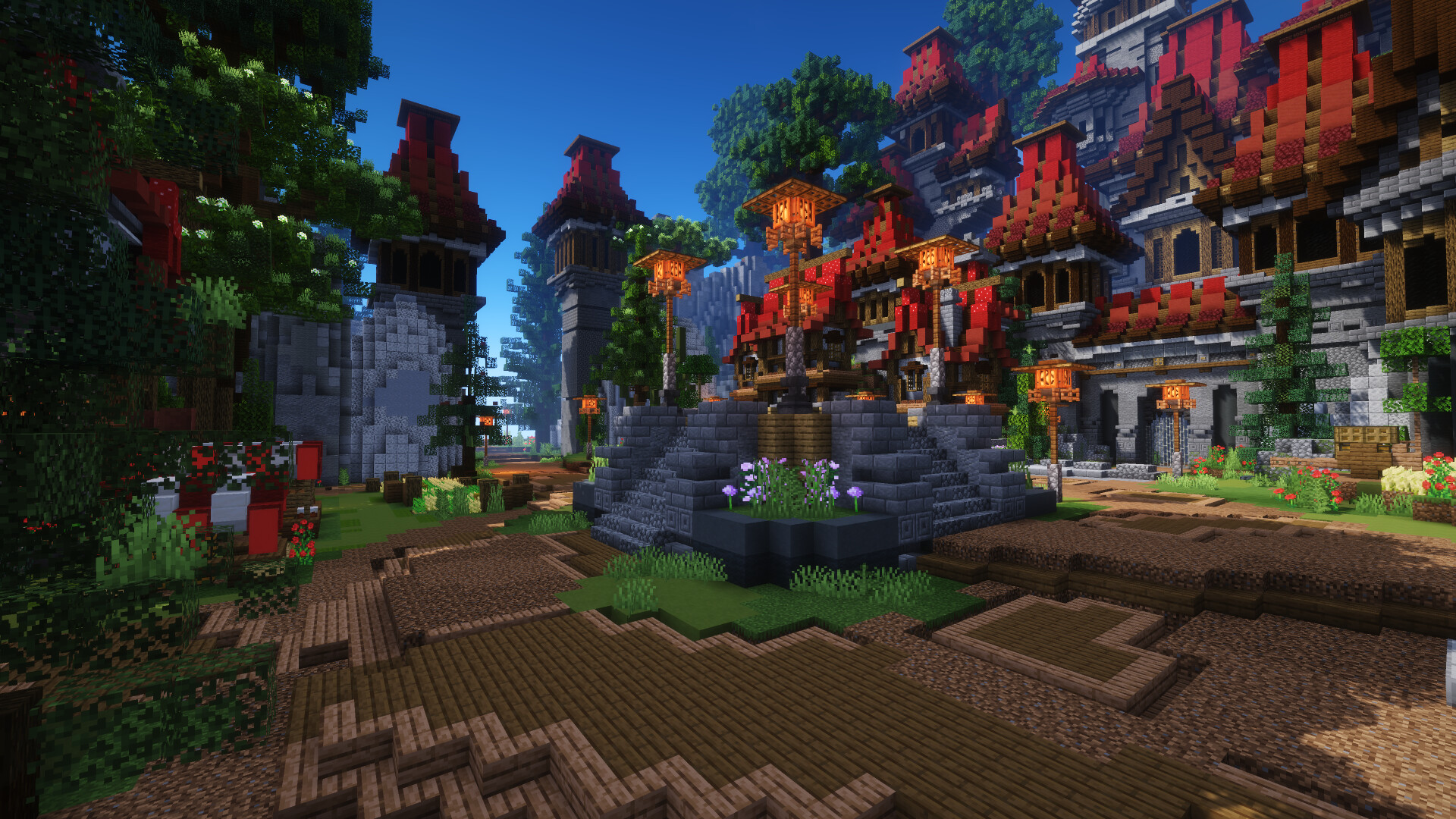Red Medieval Factions Spawn Minecraft Map
