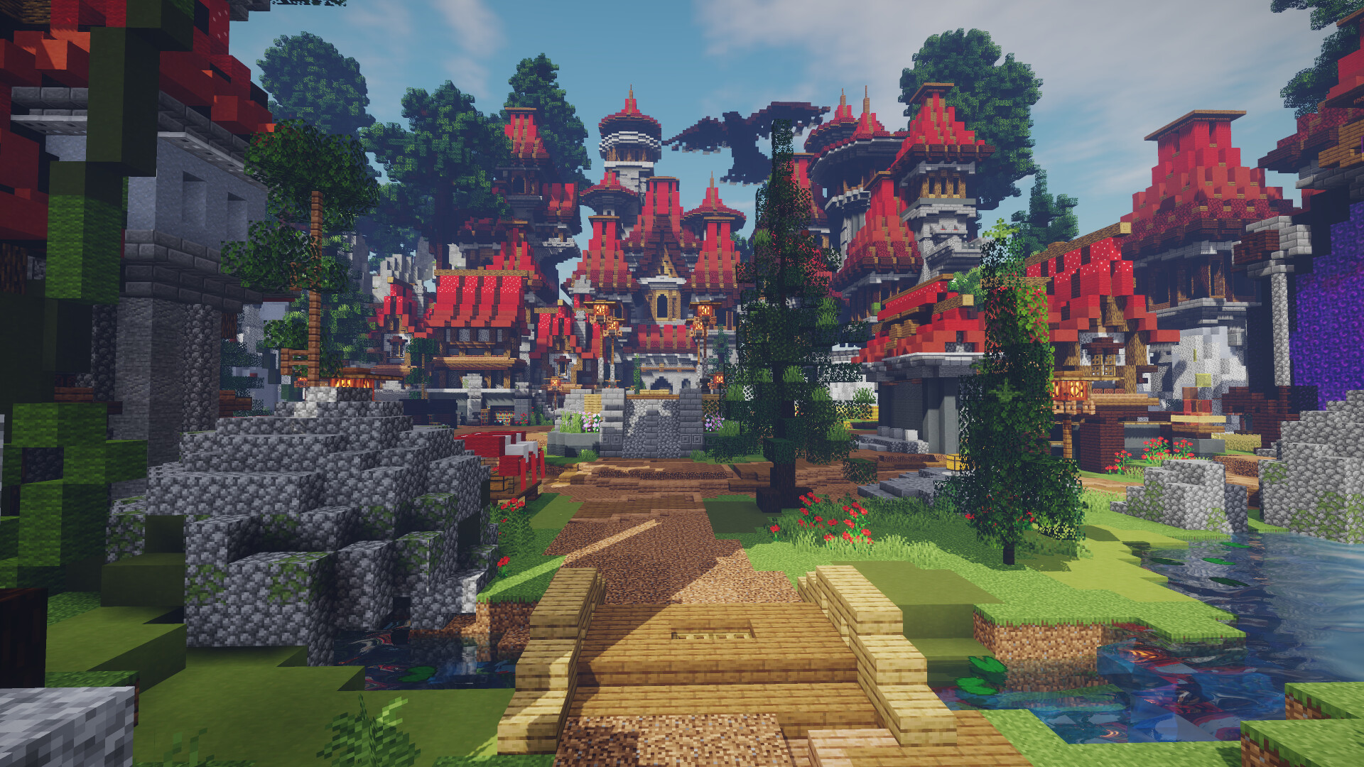 Red Medieval Factions Spawn Minecraft Map