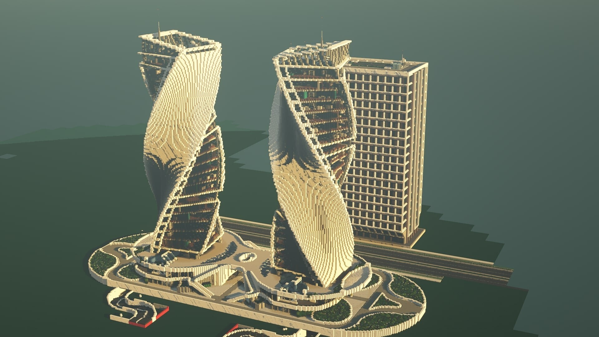 Modern Twisted Skyscrapers Minecraft Map