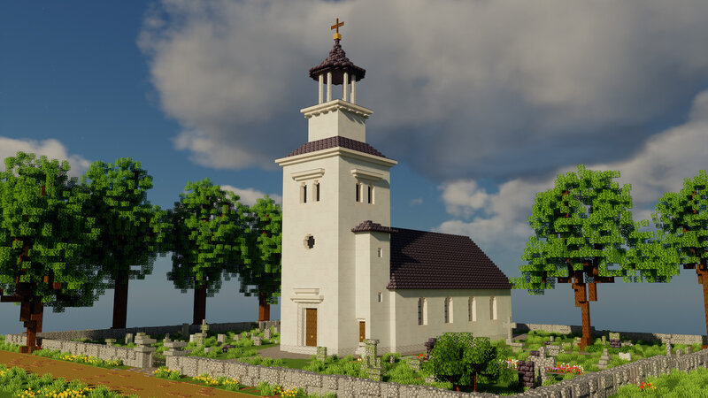 Swedish Countryside Church + Cinematic video Minecraft Map