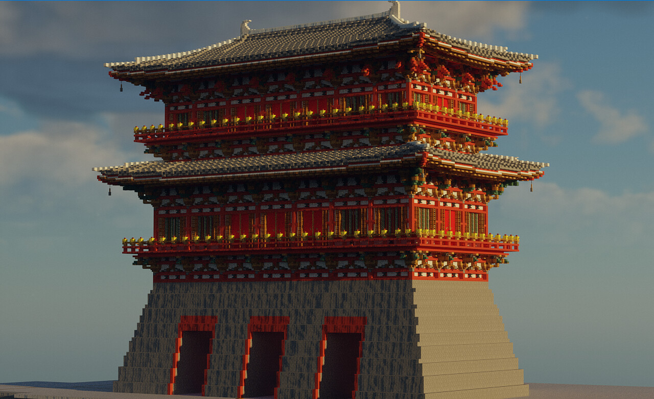 Chinese architecture 05 : Preview and details display Minecraft Map