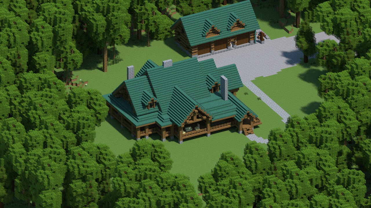 Woodland Log Home [With interior, and Download] Minecraft Map