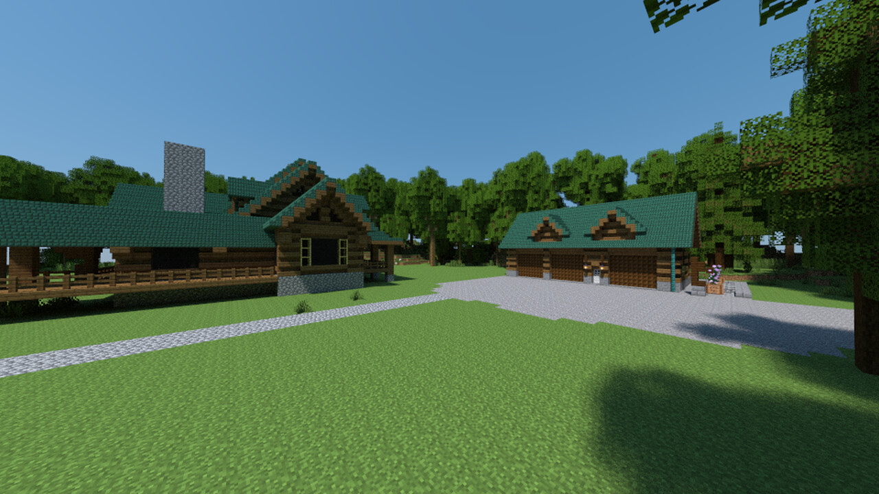 Woodland Log Home [With interior, and Download] Minecraft Map