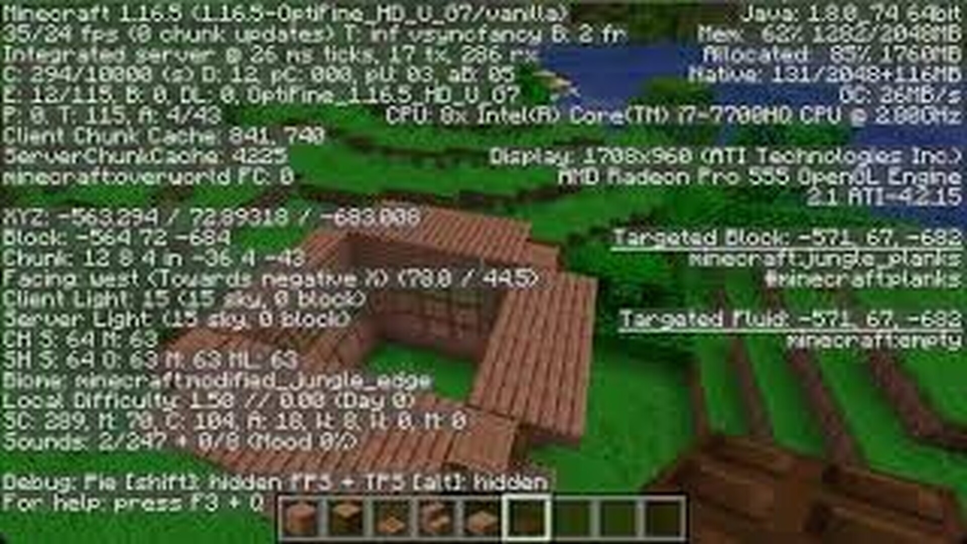 Base built in a modified jungle edge Minecraft Map