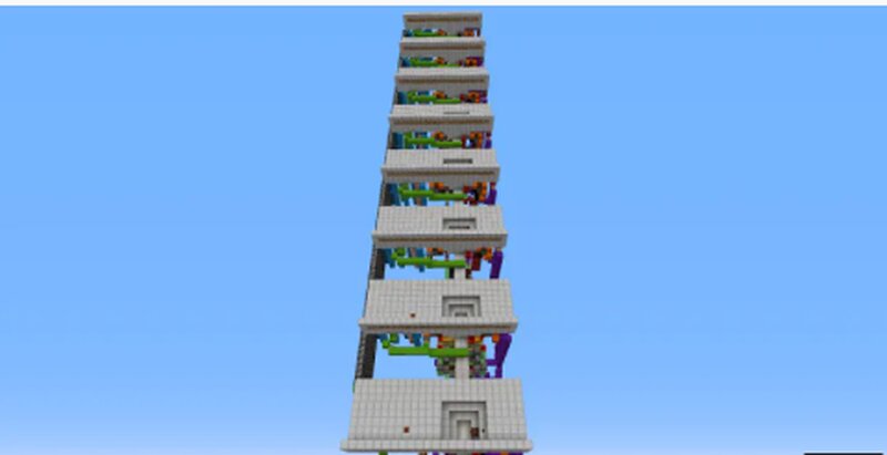 Ultimate Multifloor Flying Machine Elevator Minecraft Map