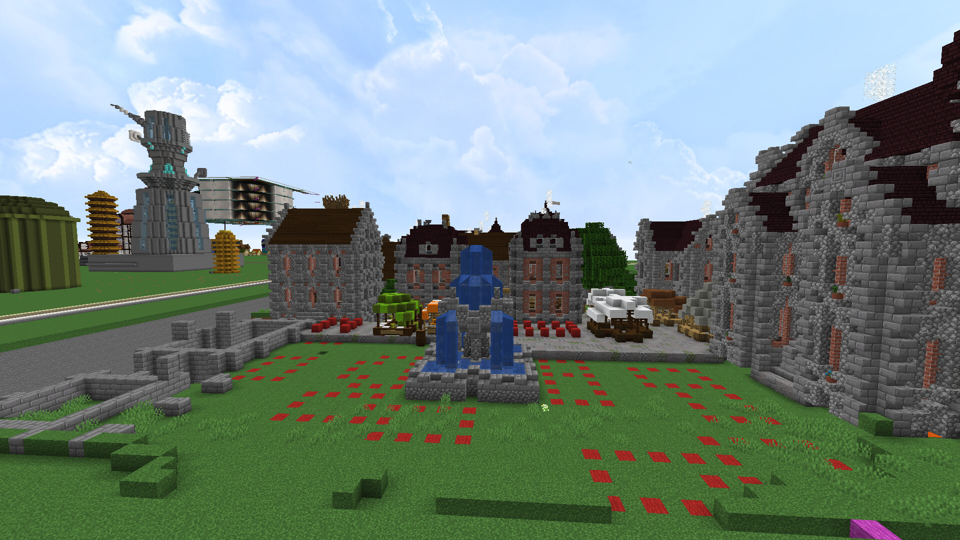 Work version of a midieviel villige part of our old spawn Minecraft Map