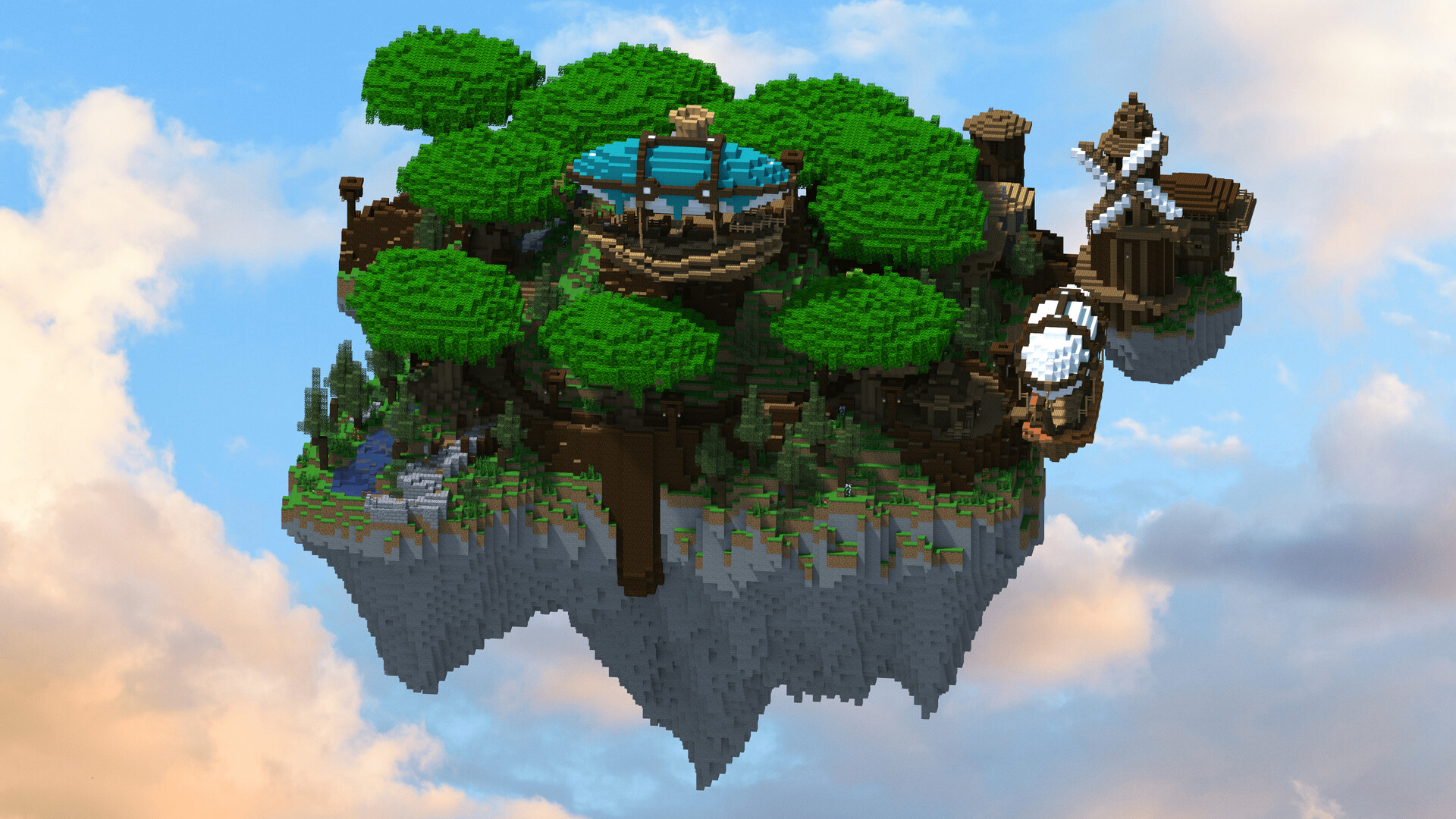 Steampunk Themed Sky Island Minecraft Map