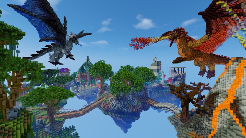 4 Flying islands spawn Minecraft Map
