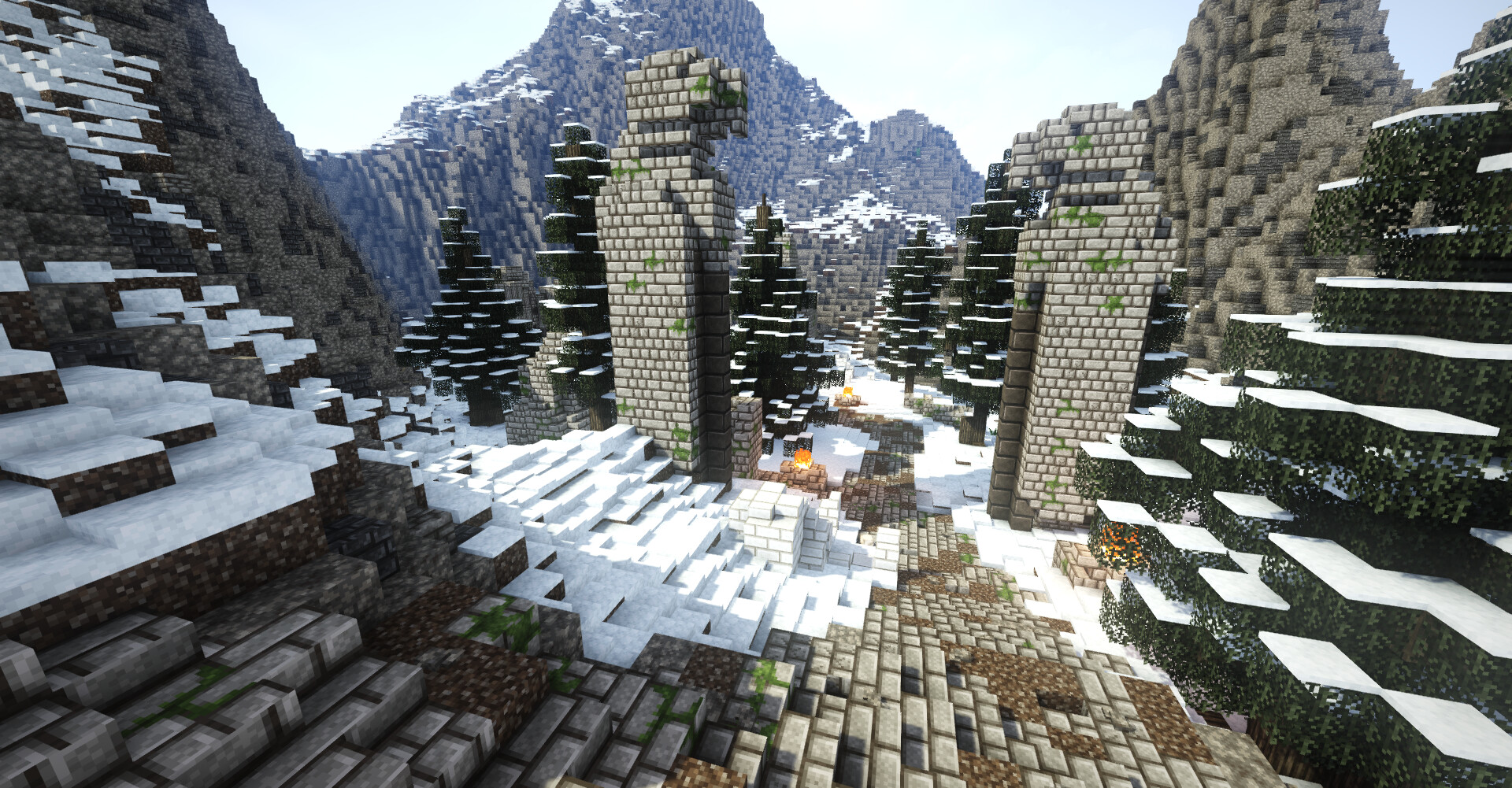 Ancient's Ascent and Bonechill Passage (Skyrim TES) Minecraft Map
